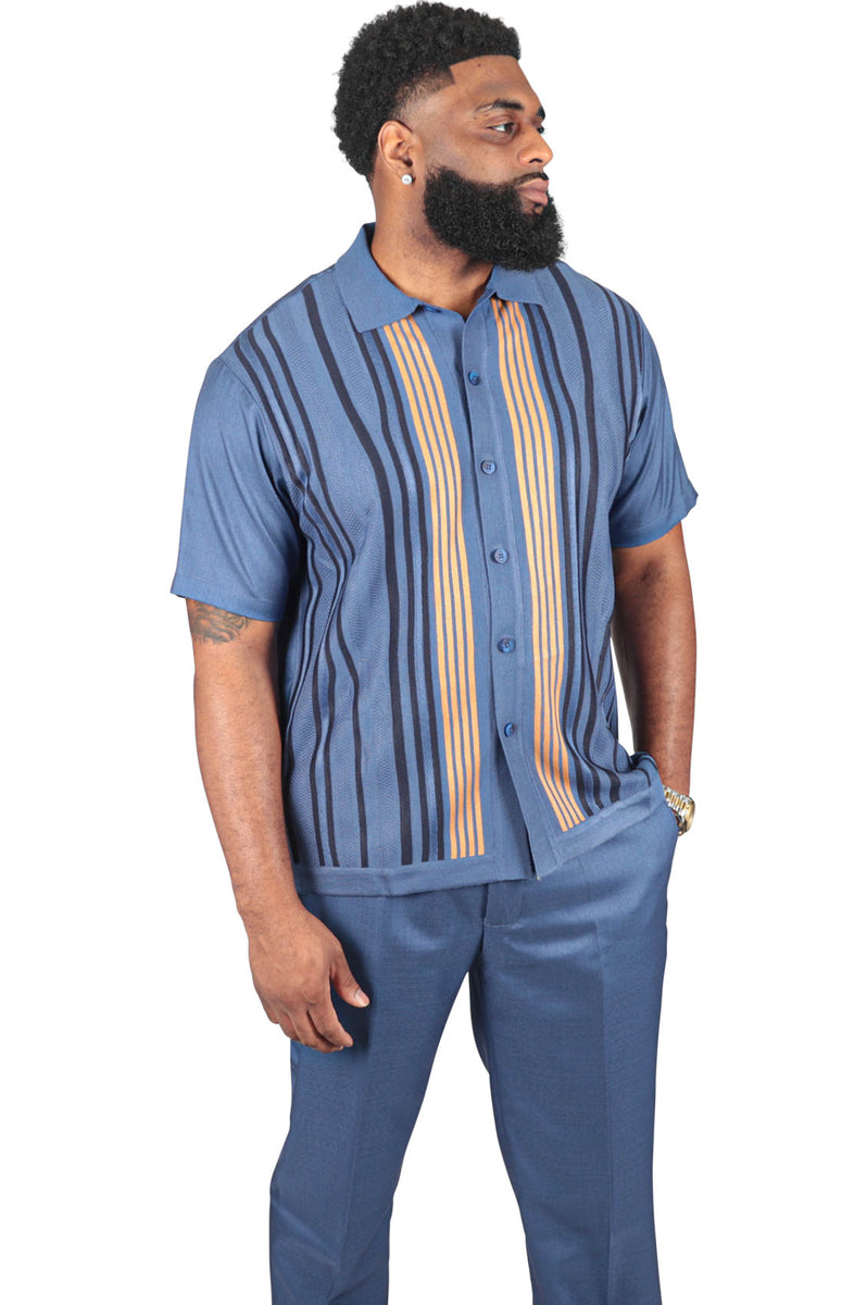 Classic Man 2 Piece Pant Set, Blue/Tan – MADDGEAR BOUTIQUE